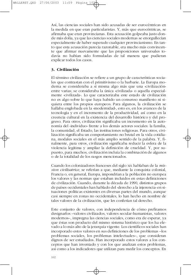 Wallerstein Immanuel El Eurocentrismo Y Sus Avatares