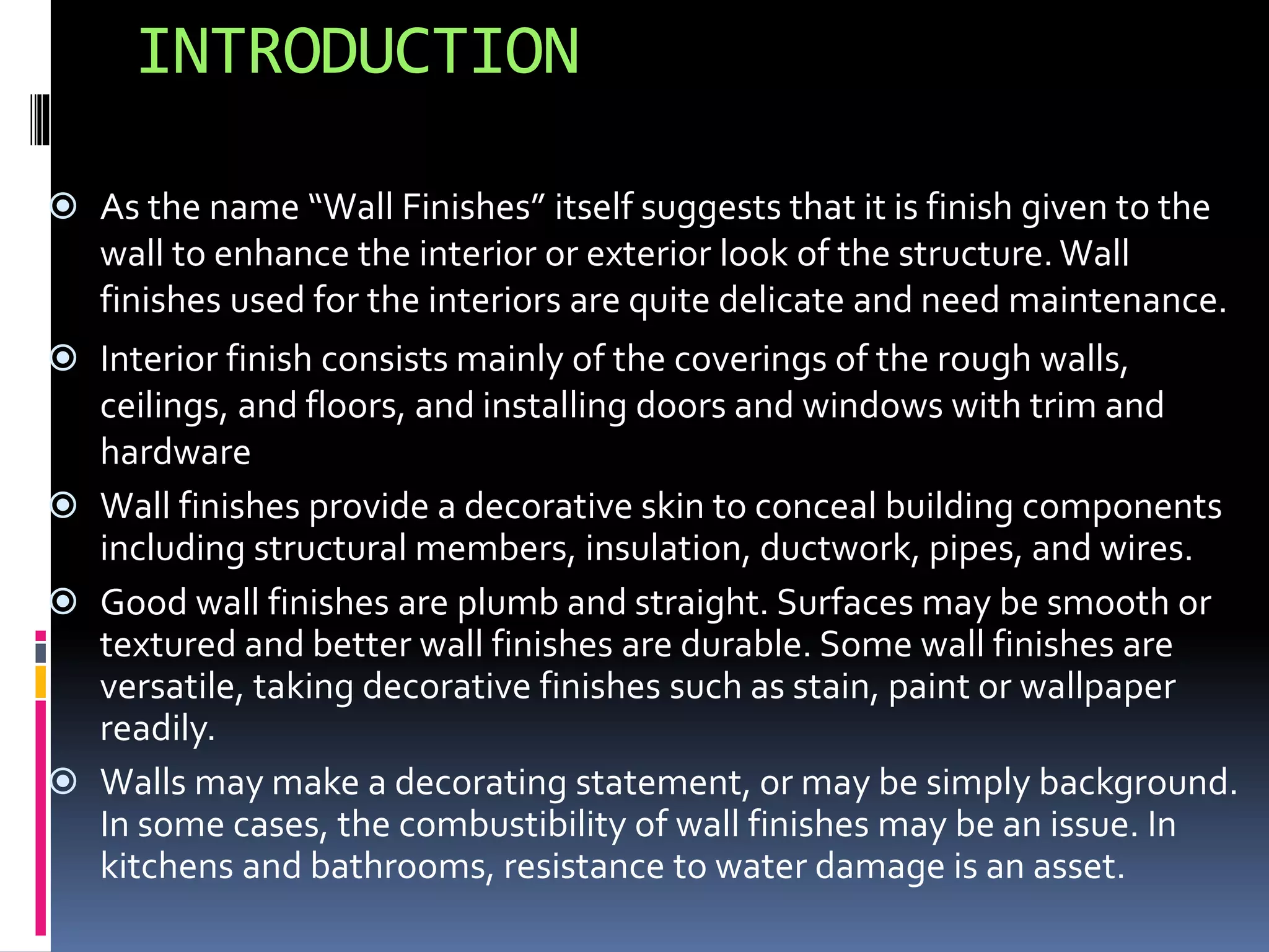 Wall finishes | PPTX