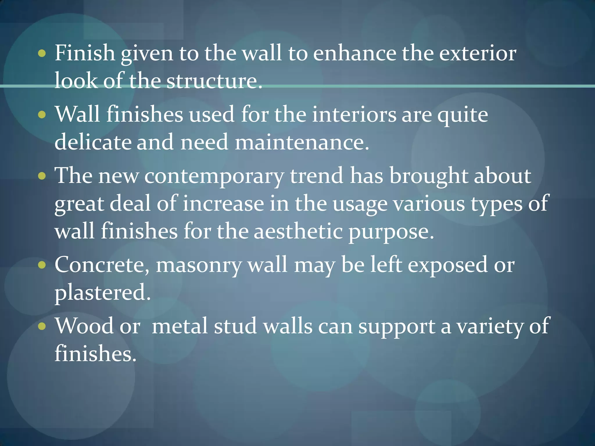 Wall finishes and wall patterns | PPTX