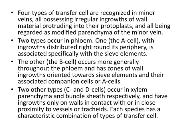 Wall ingrowths and transfer cells | PPTX