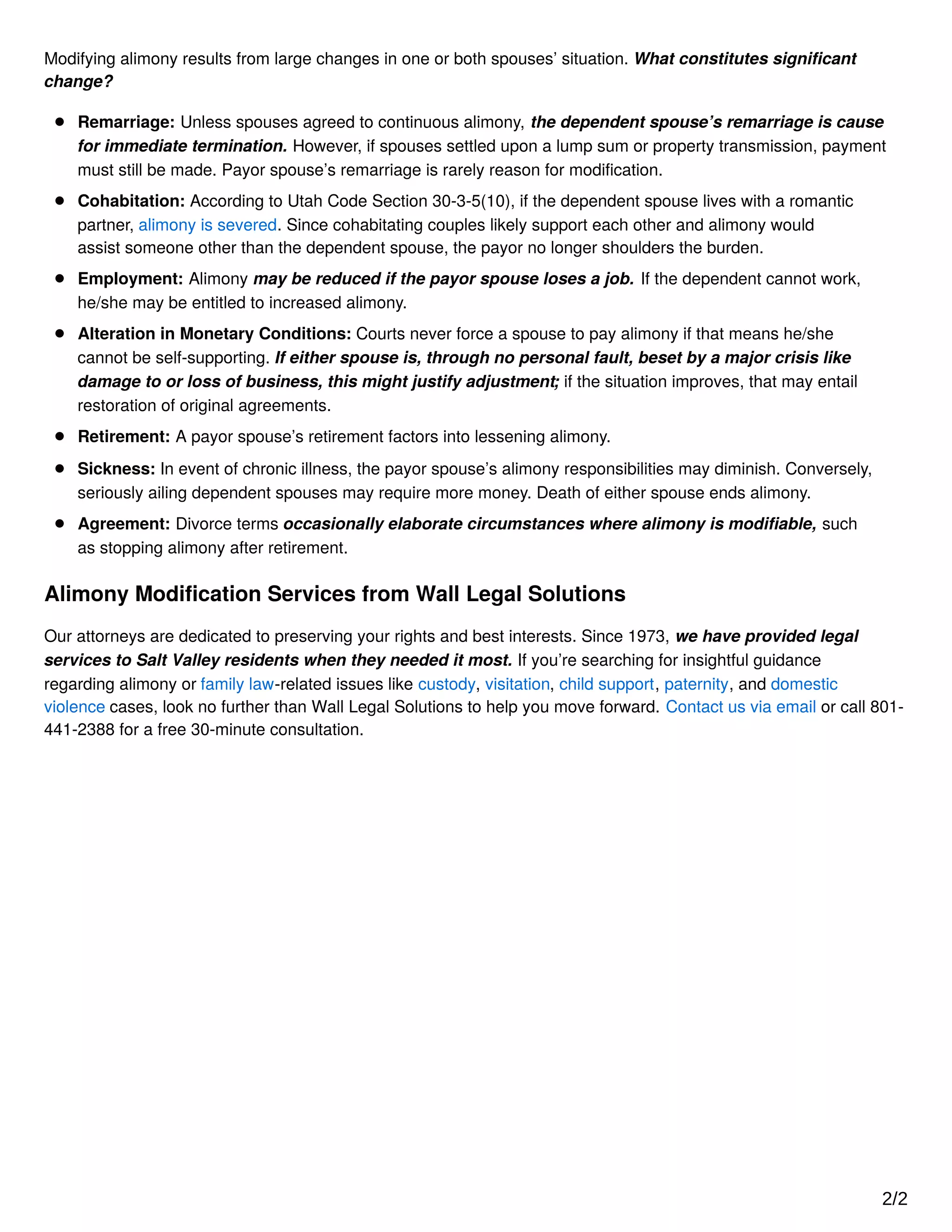 Alimony Modification in Utah | PDF