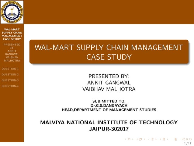 Wal mart case study supply chain management | PDF