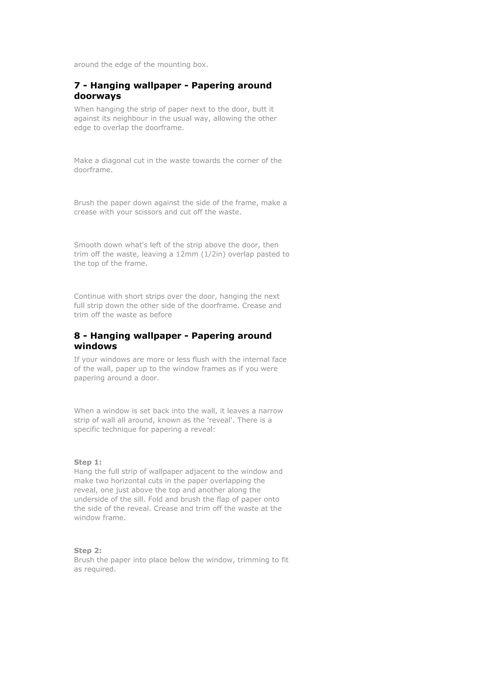 Wallpapering techniques | PDF