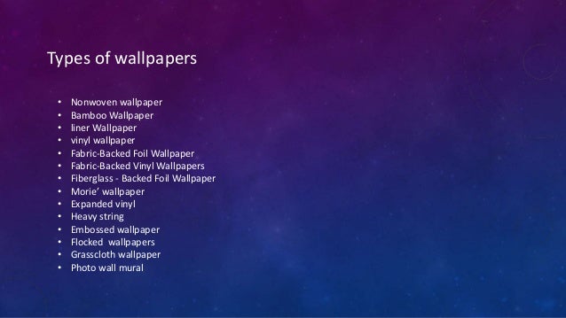 Types Of Wallpapers