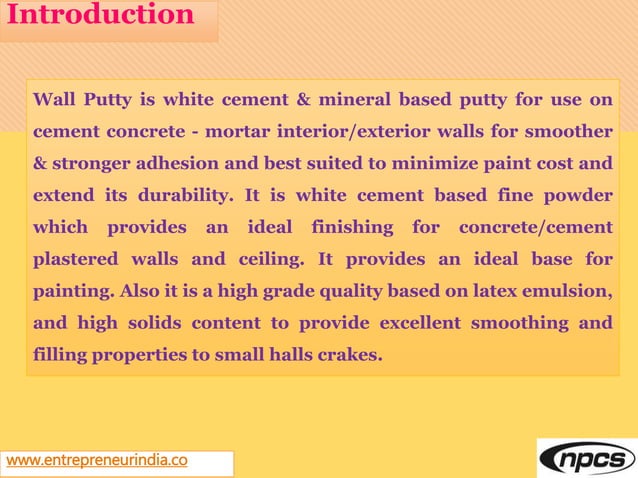 Wall Putty, Painter's Putty, Wall Care Putty, Ideal for Finishing and ...