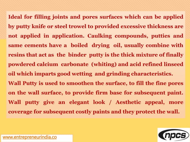 Wall Putty, Painter's Putty, Wall Care Putty, Ideal for Finishing and ...