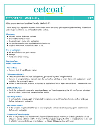 Wall putty SF | PDF