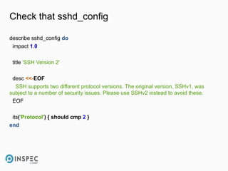 Adding Security and Compliance to Your Workflow with InSpec | PPT