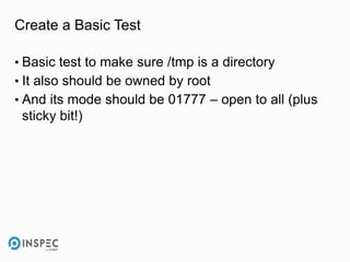 Adding Security and Compliance to Your Workflow with InSpec | PPT