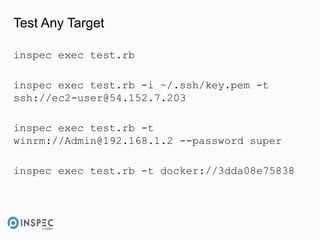 Adding Security and Compliance to Your Workflow with InSpec | PPT
