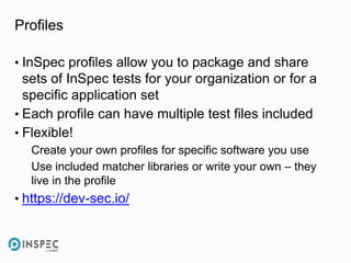 Adding Security and Compliance to Your Workflow with InSpec | PPT