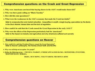 Wall Steet Crash And Depression | PPT