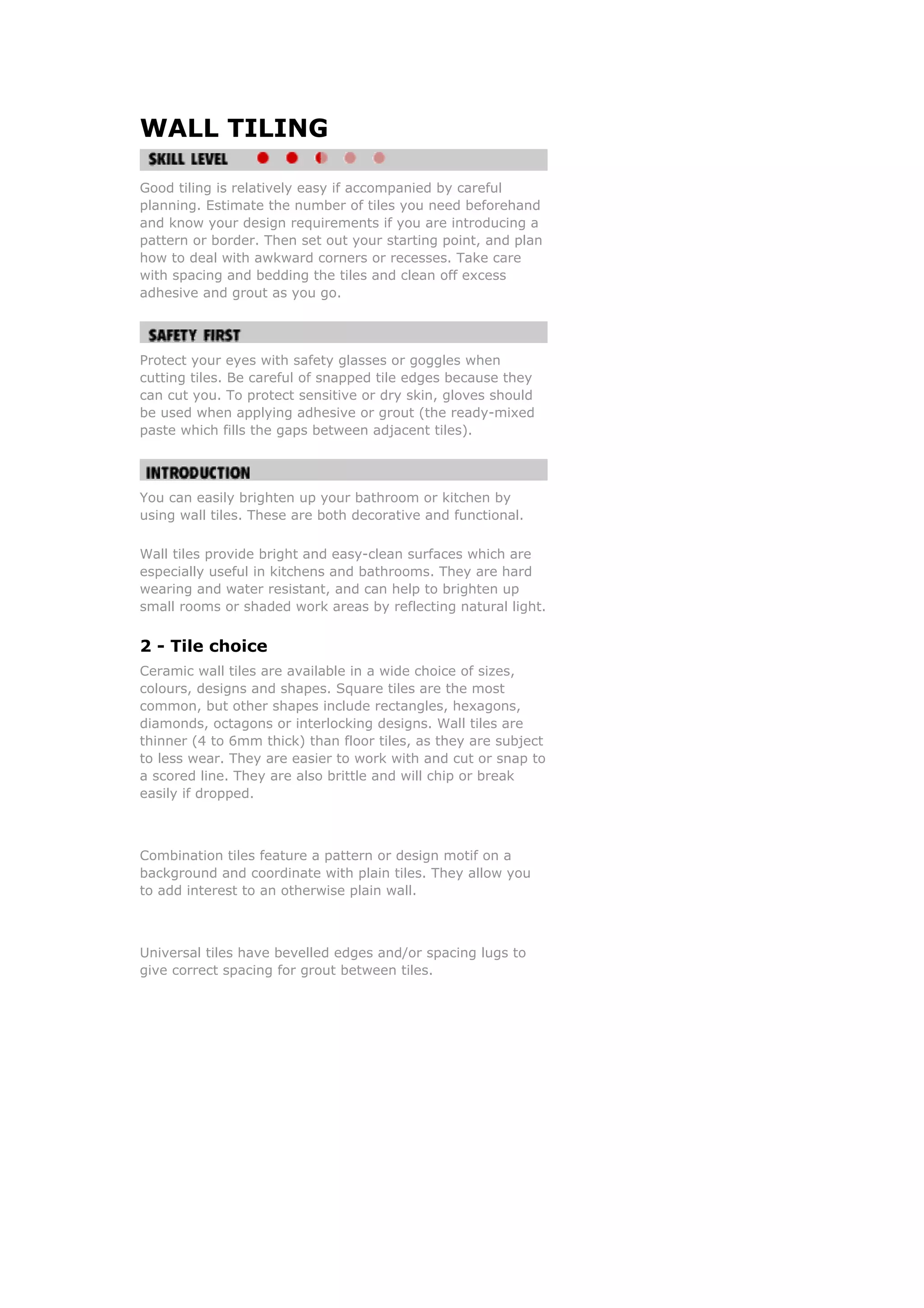 Wall tiling | PDF