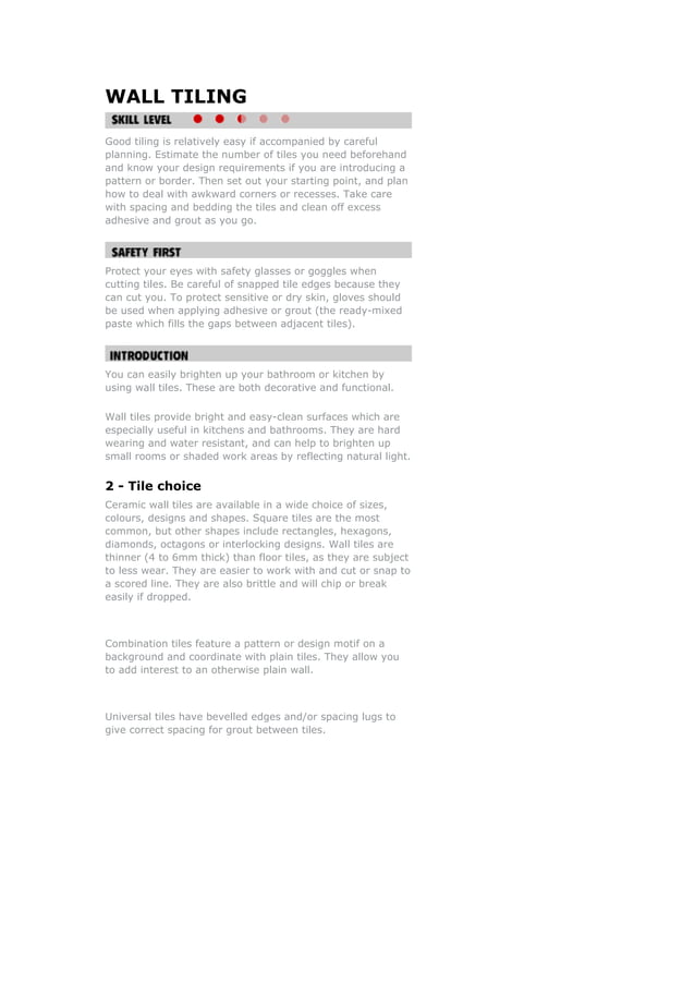 Wall tiling | PDF