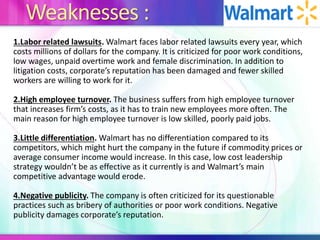 Wal mart 2015 SWOT ANAYLSIS | PPTX