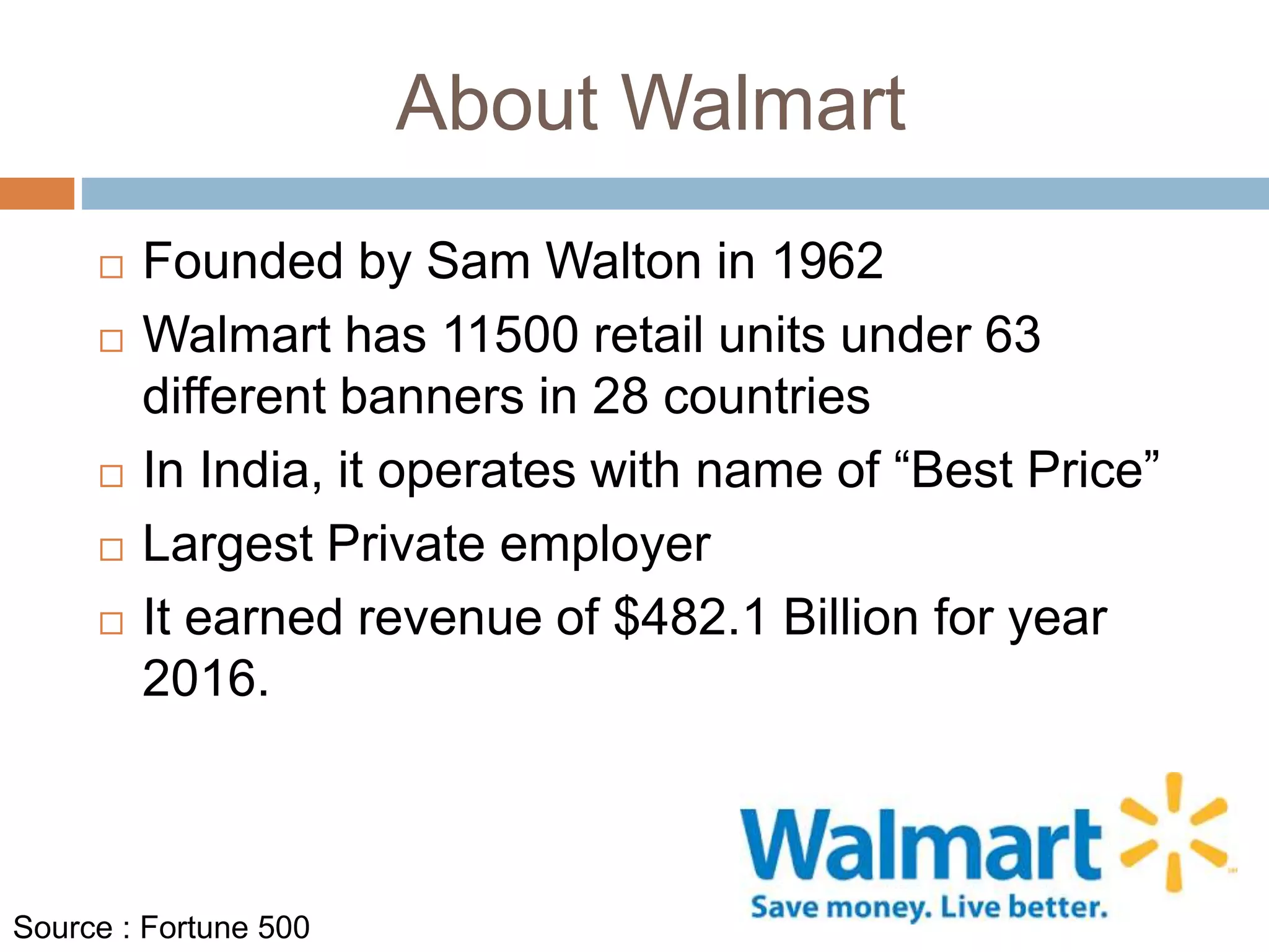 Walmart Operation Management - A slight Overview | PPT