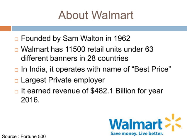Walmart Operation Management - A slight Overview | PPT