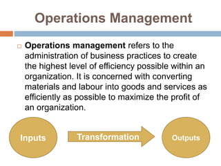 Walmart Operation Management - A slight Overview | PPTX