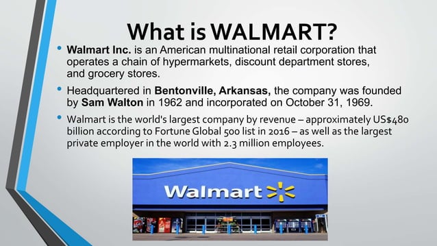 Introduction to Walmart | PPTX | Retail Industry | Industries