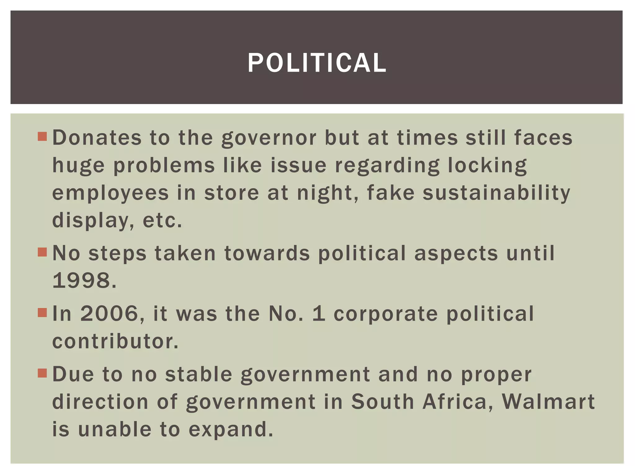 Walmart PESTLE Analysis. | PPTX | Retail Industry | Industries