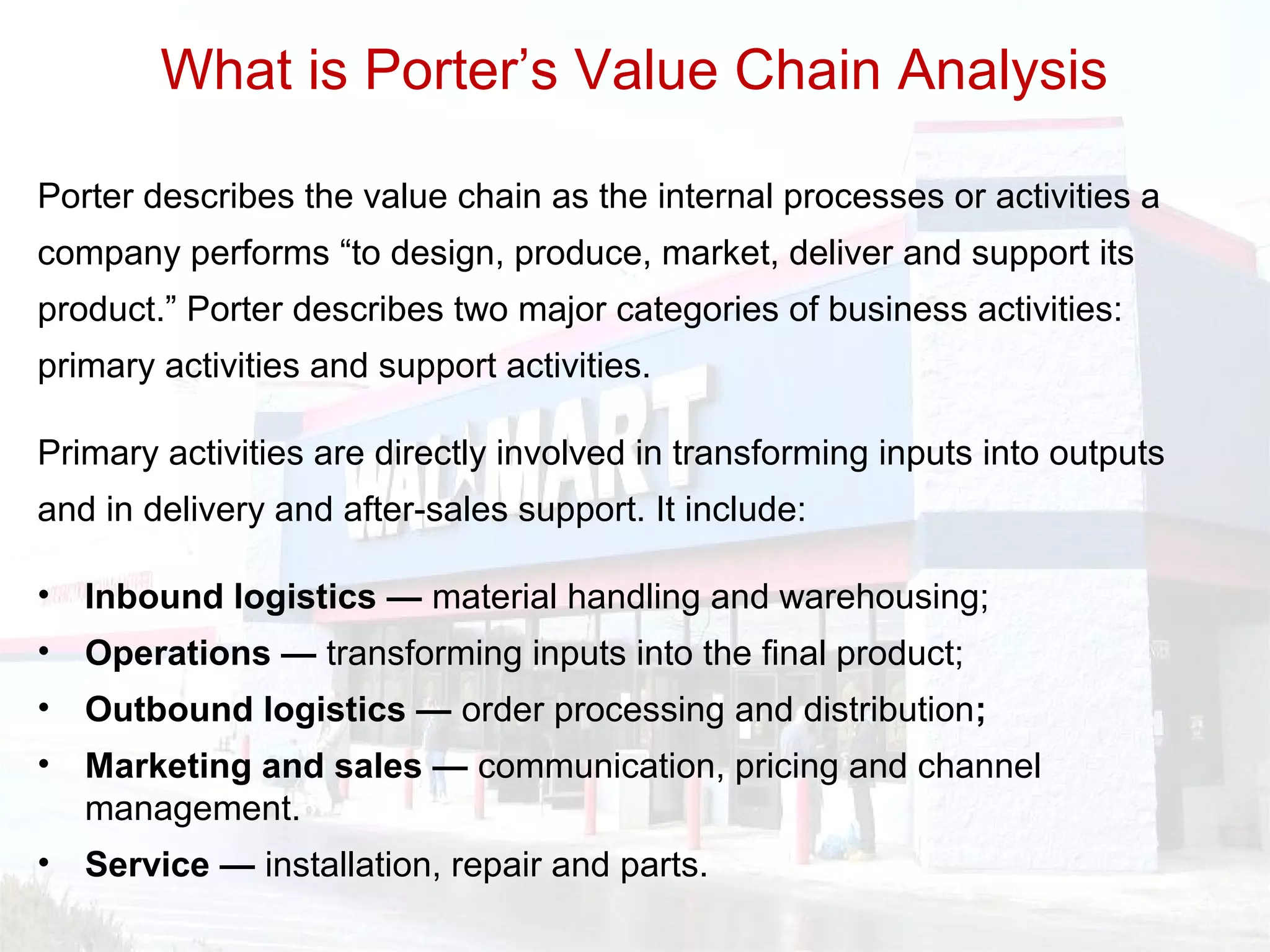 Walmart value chain analysis | PPT | Retail Industry | Industries