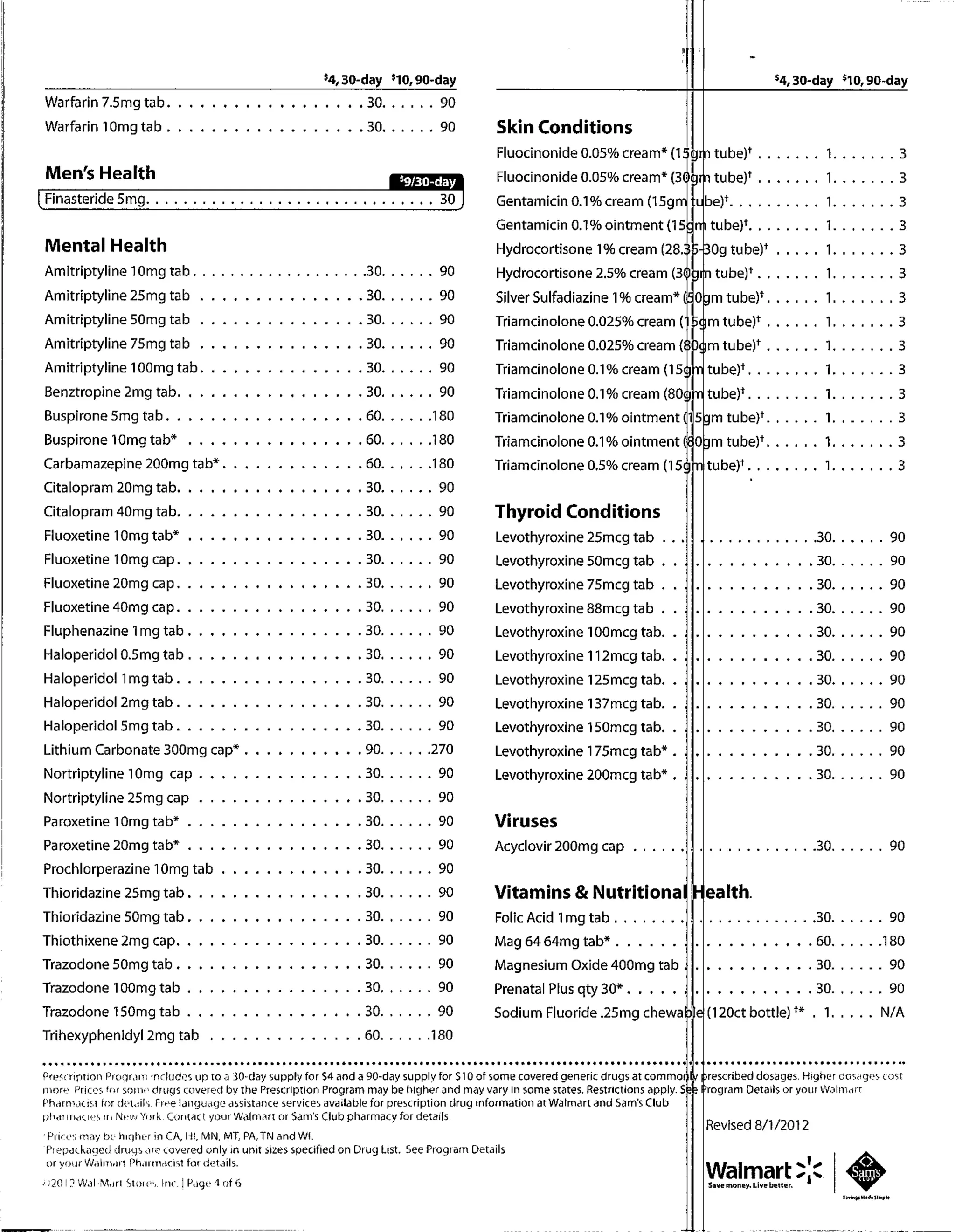 Wal Mart $4 Rx | PDF