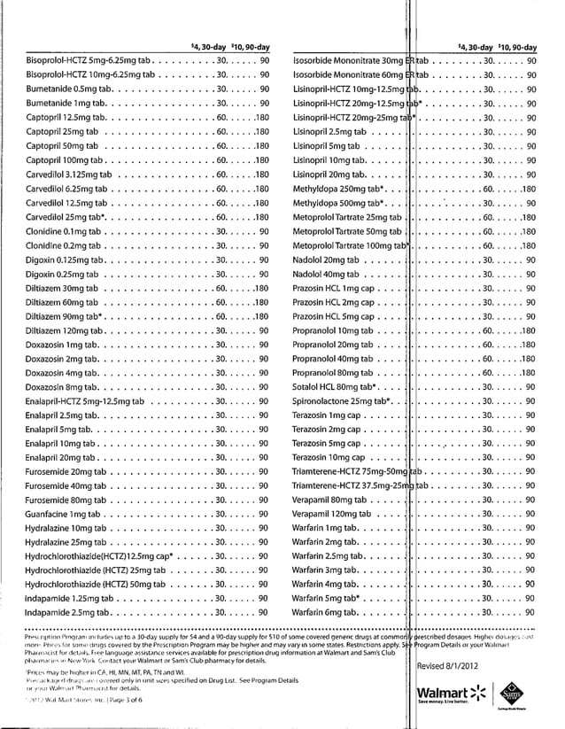 Wal Mart $4 Rx | PDF