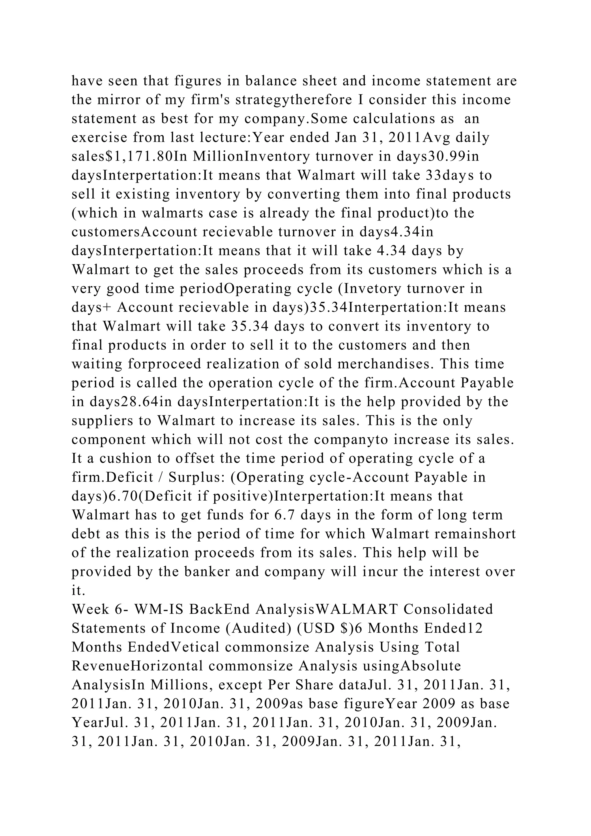 Walmart Balance Sheets-CalWAL-MART Statement Of Financial Position.docx