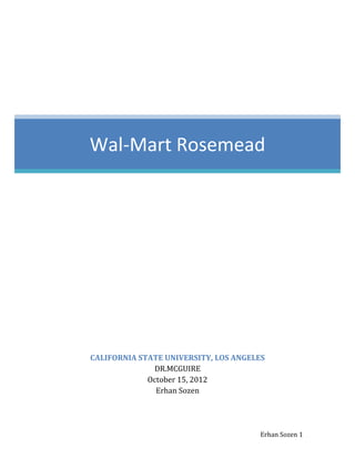 Wal-mart Case Analysis: Rosemead | DOCX