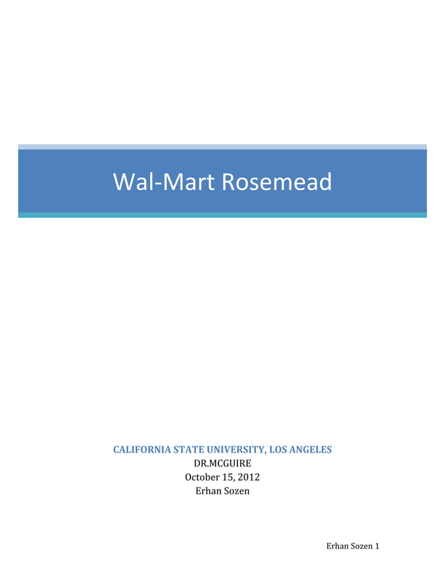 Wal-mart Case Analysis: Rosemead | PDF