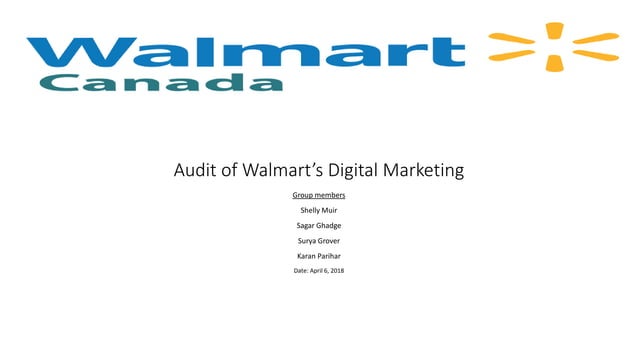 Walmart digital marketing audit | PPTX