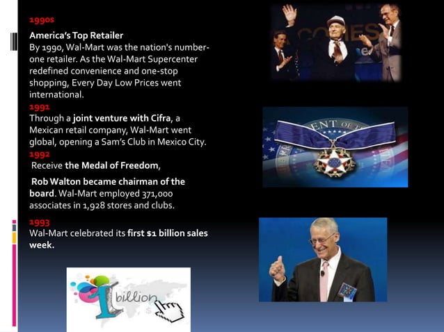 Wal mart intro and history ppt | PPTX | Retail Industry | Industries