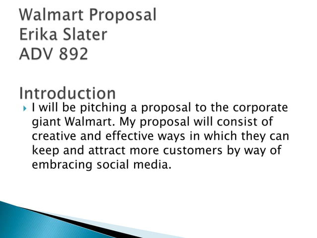 Walmart Proposal | PPT