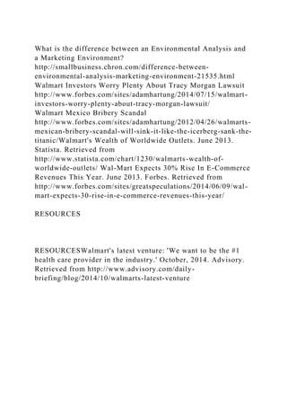 WalmartScanning the External EnvironmentBrenda Catr.docx