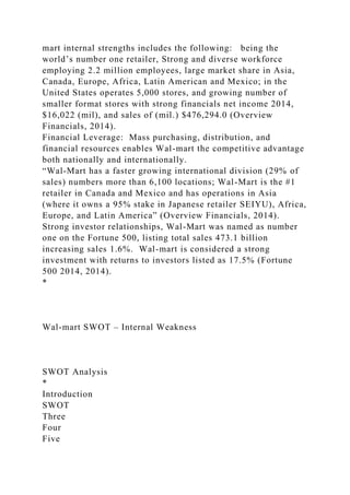 WalmartScanning the External EnvironmentBrenda Catr.docx