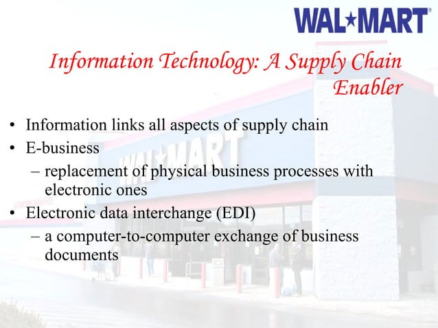 Walmart scm | PPT | Logistics | Business