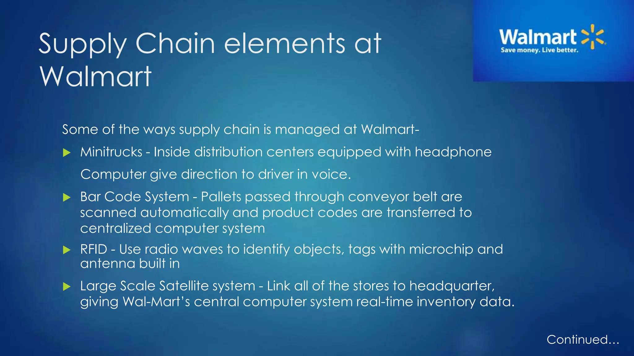 Supply Chain Management - Walmart | PPTX