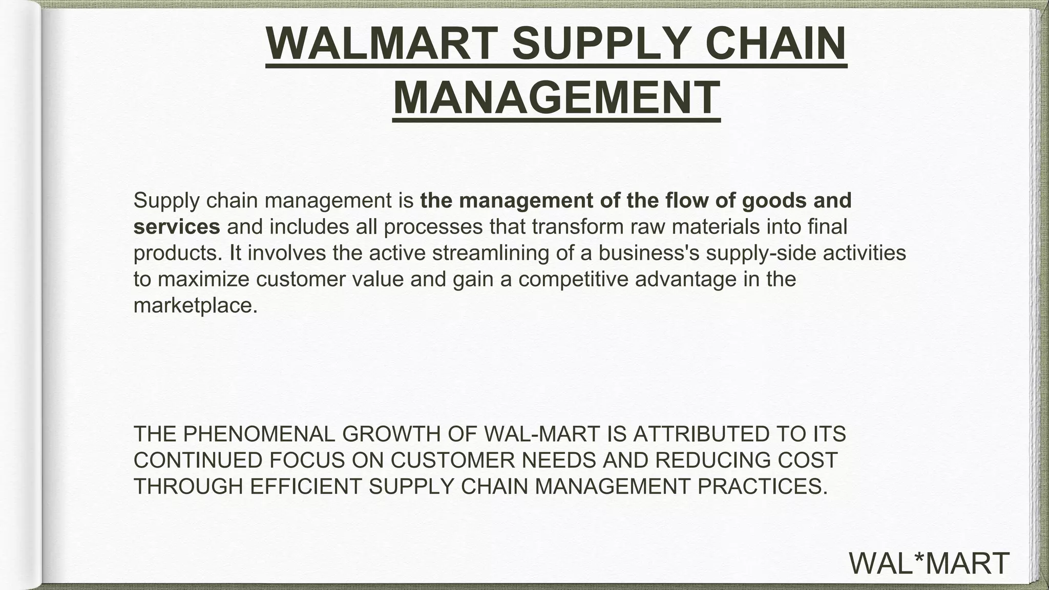 Walmart supply chain management | PPTX