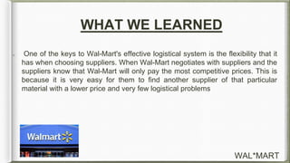 Walmart supply chain management | PPTX