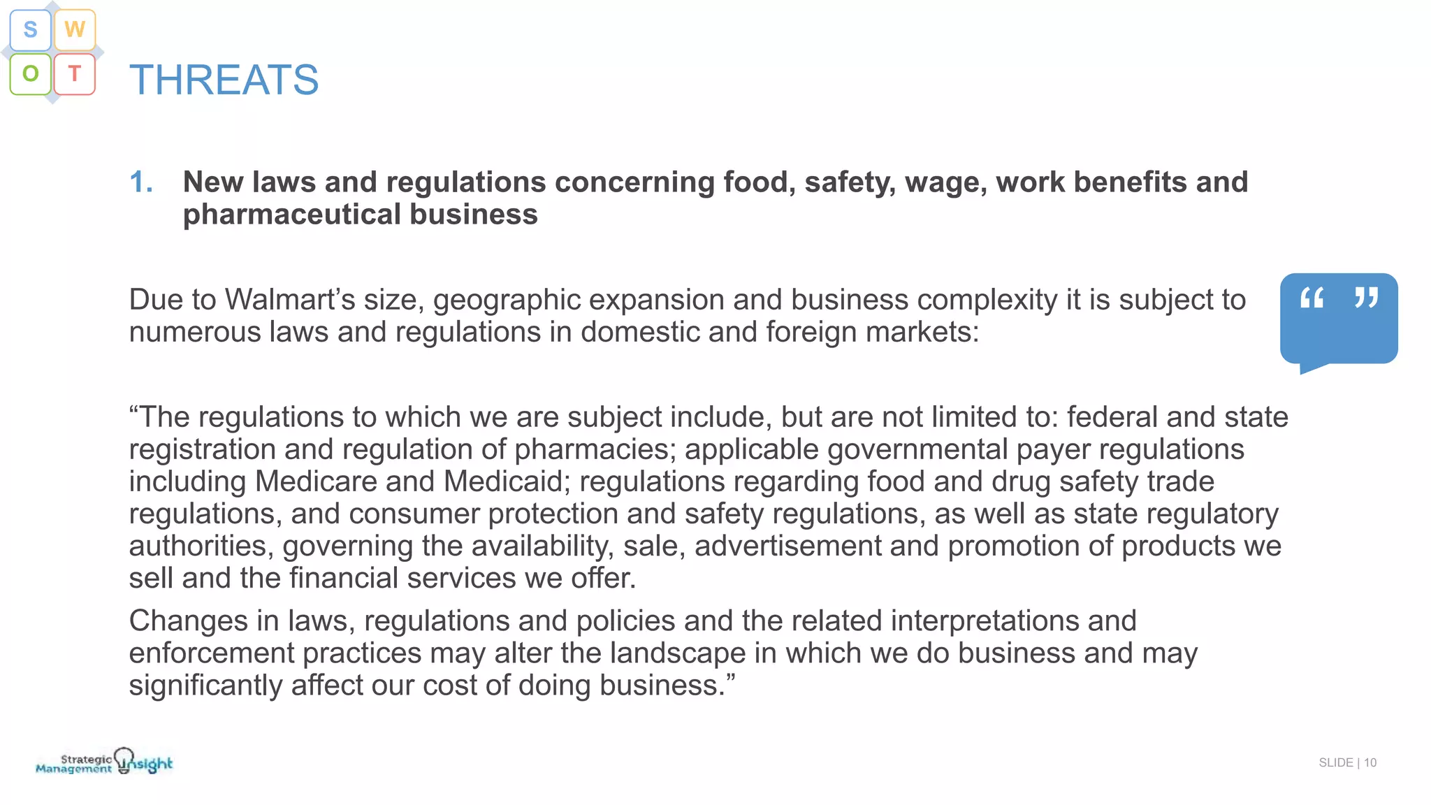 Walmart swot analysis 2021 | PPTX