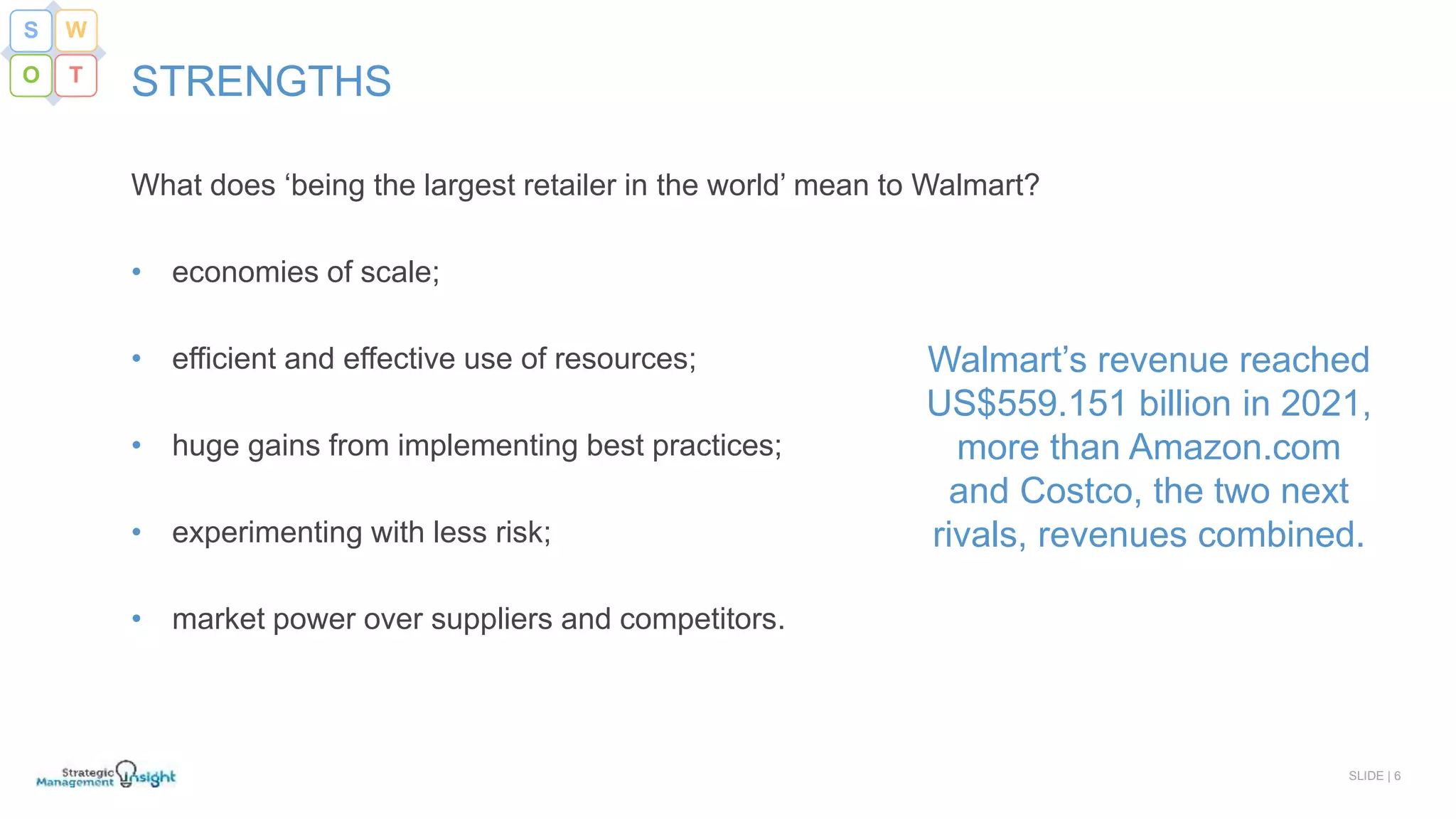 Walmart swot analysis 2021 | PPTX