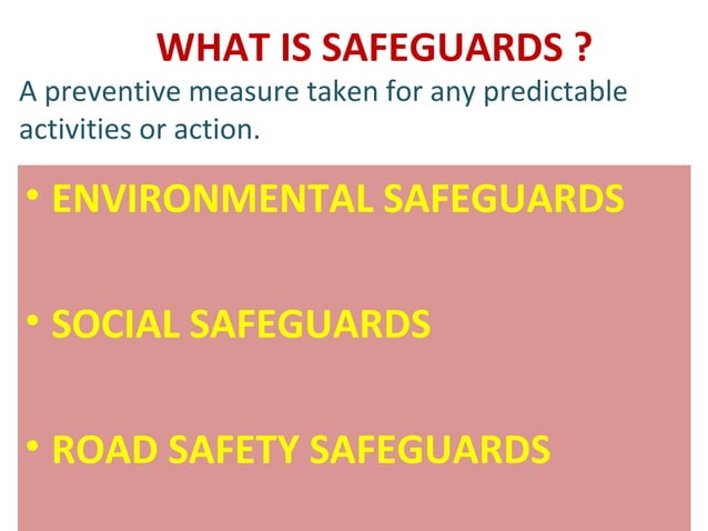 Environmental safeguards | PPT