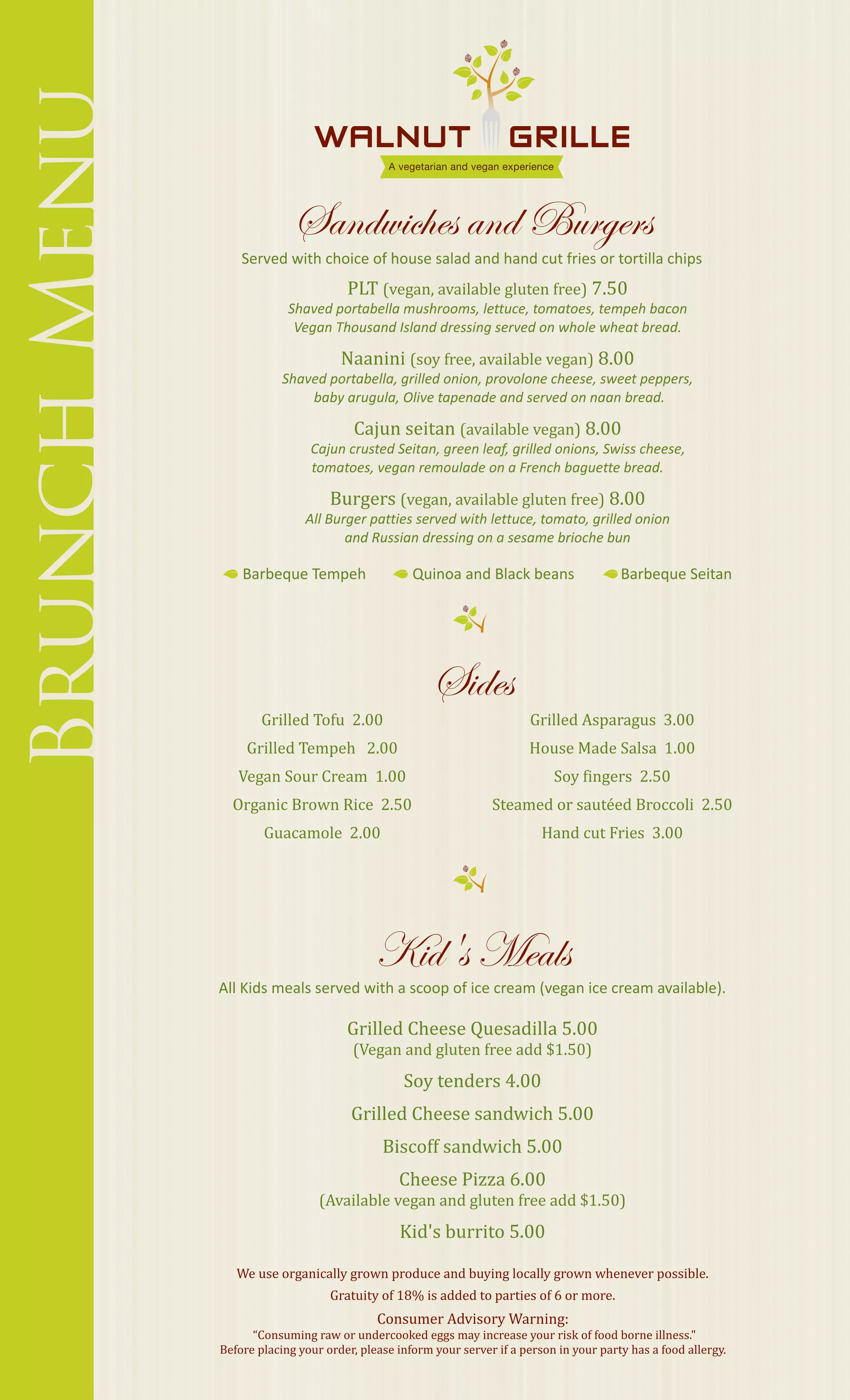 Walnut grille brunch menu | PDF
