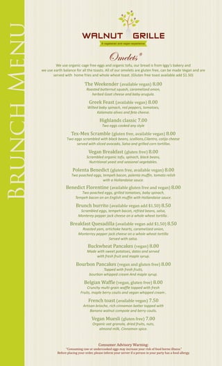 Walnut grille brunch menu | PDF