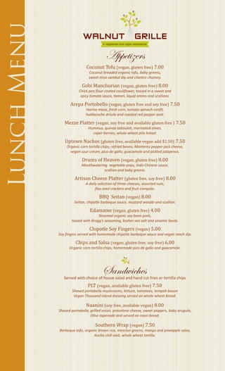 Walnut grille lunch menu | PDF