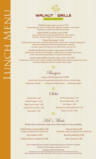 Walnut grille lunch menu | PDF