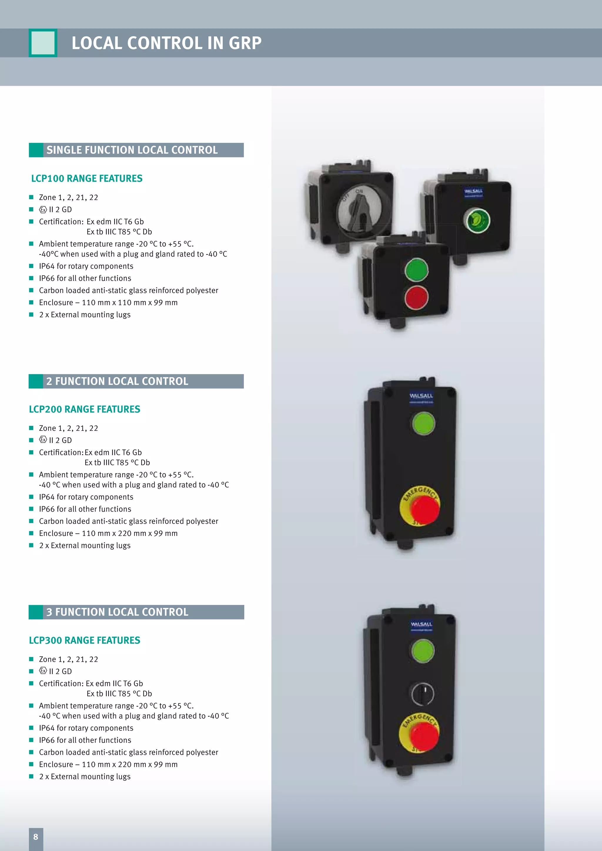 Walsall - Hazardous Area ATEX Control Stations Zone 1 & Zone 2 | PDF