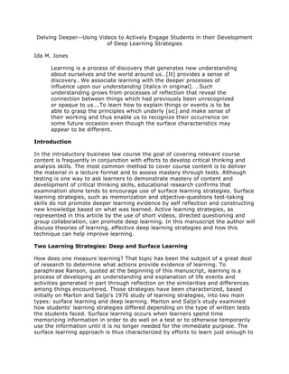 --Using Videos to Actively Engage Students in their Development of Deep ...