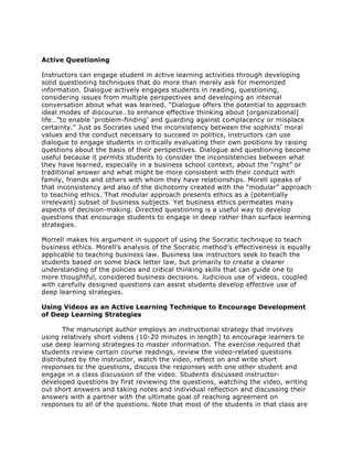 --Using Videos to Actively Engage Students in their Development of Deep ...