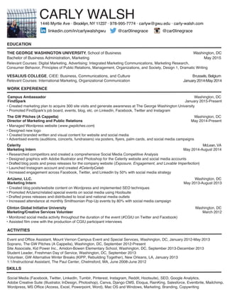 Carly Walsh's Resume | PDF | Marketing and Advertising | Business
